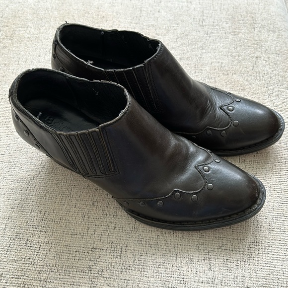 Born | Shoes | Born Wing Tipped Black Leather Western Style Bootie See ...